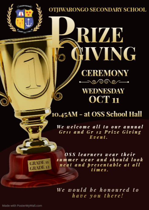 PRIZE GIVING OCT 2023-4 | PosterMyWall