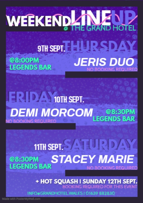 WEEKEND LINEUP 12.09 | PosterMyWall