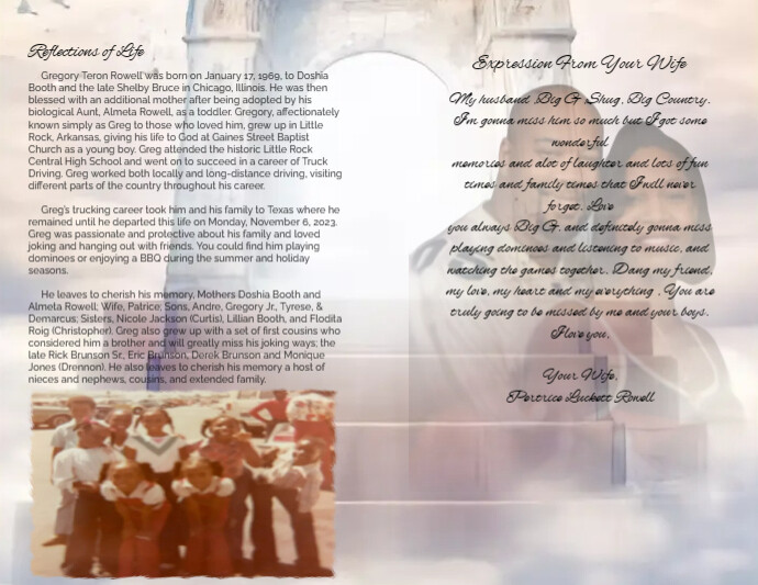 Copy of Gregory Rowell standard booklet page 2 | PosterMyWall