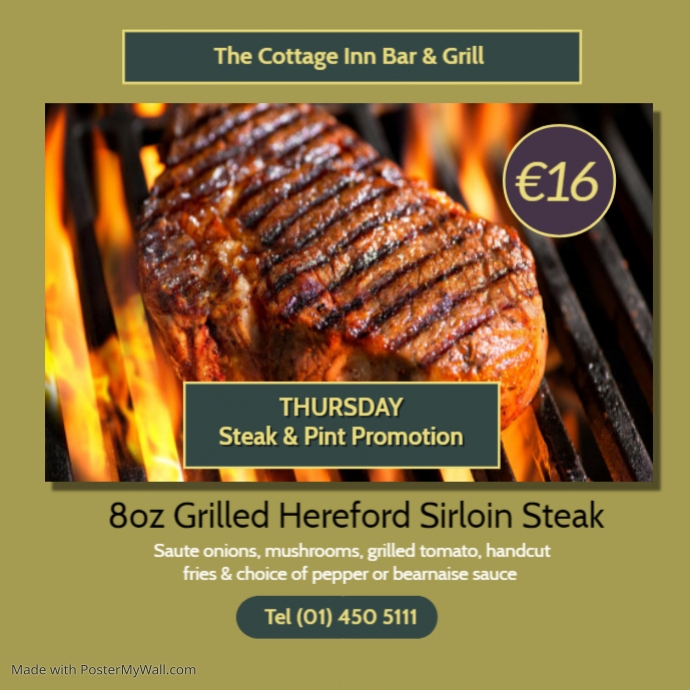 Copy of steak night instagram post banner advertiseme | PosterMyWall
