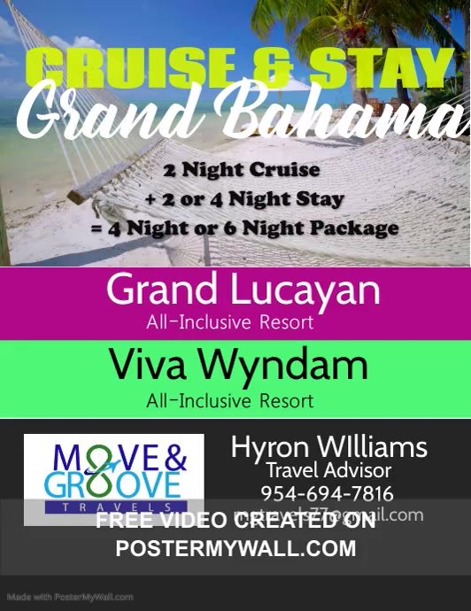 Copy of The Bahamas Travel Video Flyer Template | PosterMyWall