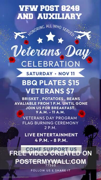 Veterans Day Celebration Display Template | PosterMyWall