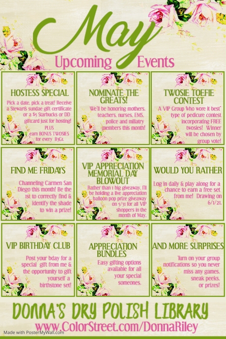 Copy of MAY Upcoming Events Calendar | PosterMyWall