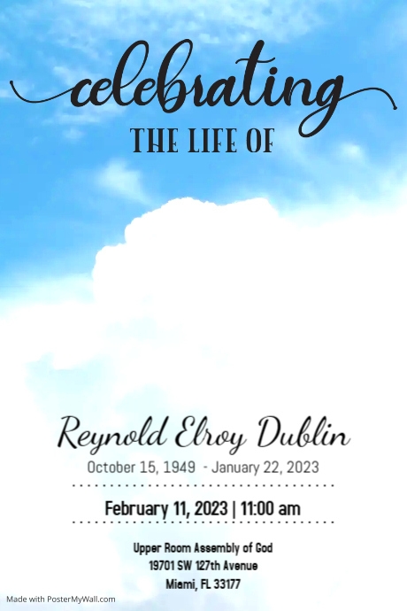 Copy of Heavenly Sky Funeral Invitation Template | PosterMyWall