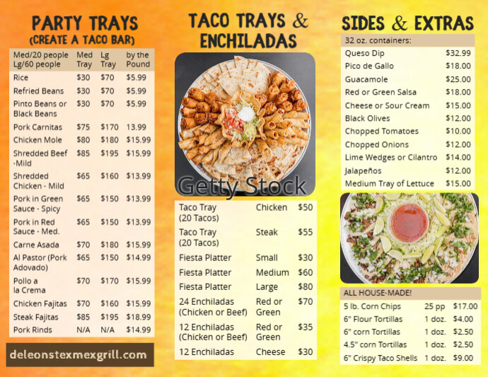 cda catering menu back 1-2025 | PosterMyWall
