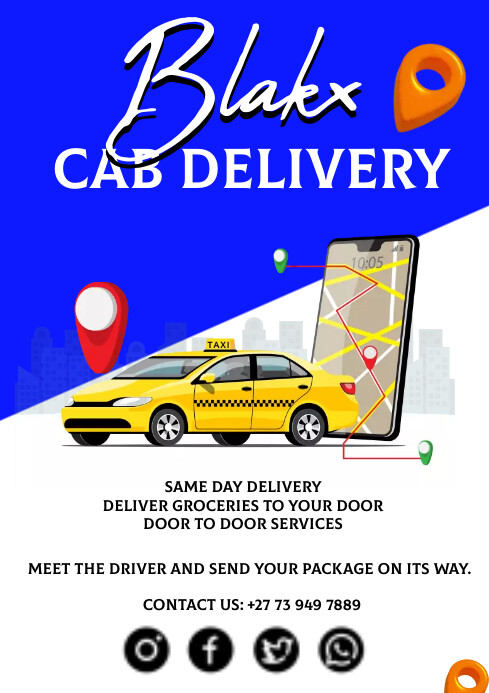 CAB DELIVERY FLYER Template | PosterMyWall