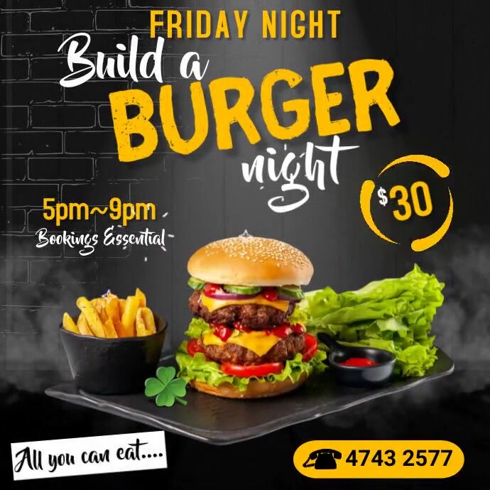 Copy of Friday Night Burger Night | PosterMyWall