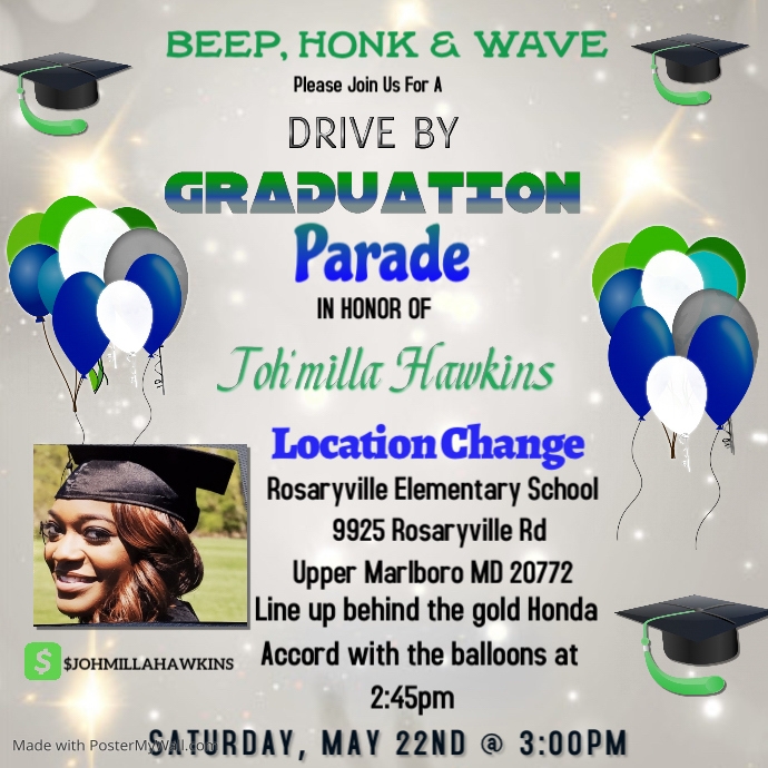 Copy of GRADUATION 2020 PARADE FLYER TEMPLATE | PosterMyWall