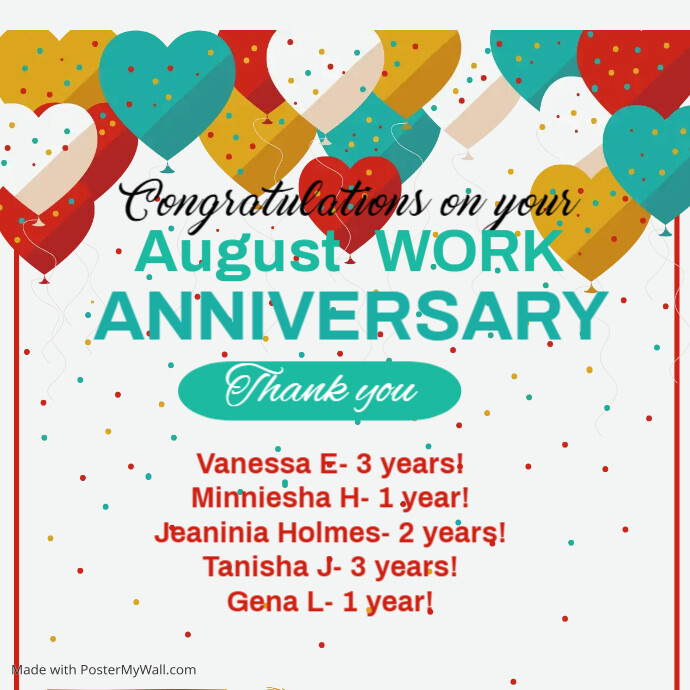 Work anniversary,event,congratulations,birthday (1) | PosterMyWall