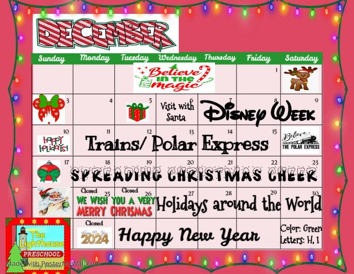 December 2023 Monthly Events Calendar | PosterMyWall