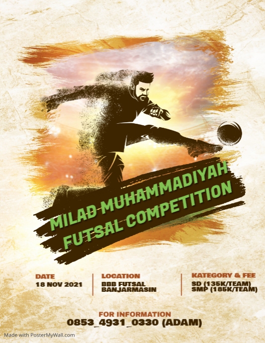 Salinan Soccer Futsal Football Tournament Flyer Poster Template ...