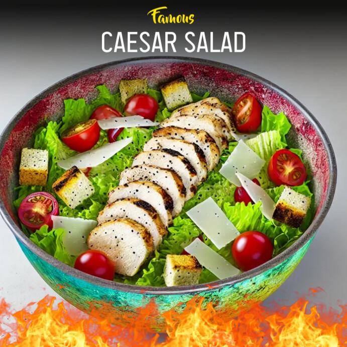 Caesar Salad Chicken Salads Template | PosterMyWall