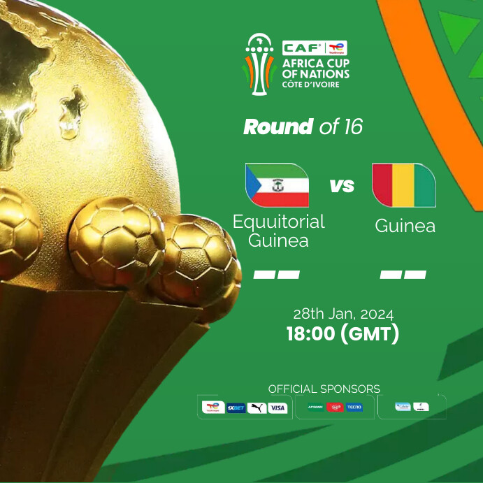 CAF Africa Cup Of Nations Fixture Template | PosterMyWall