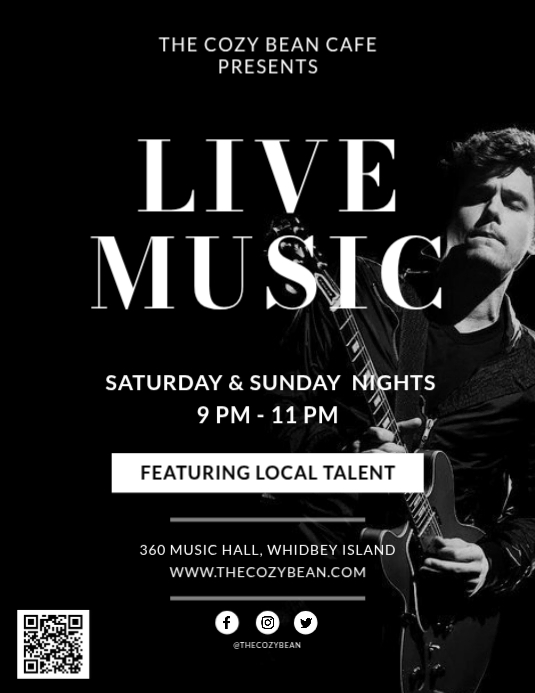 Cafe and Bar Live Music Event Flyer Design Template | PosterMyWall