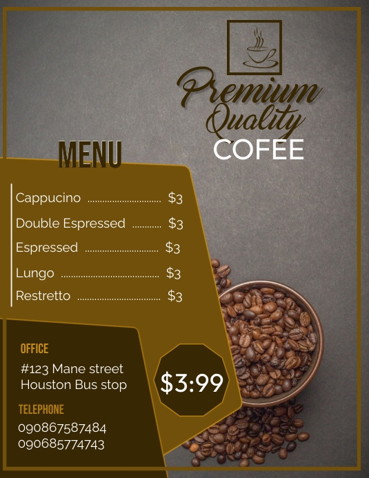 Plantilla de Café | PosterMyWall