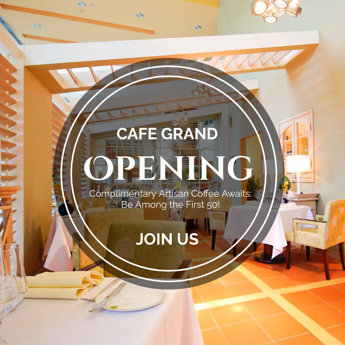 Cafe Grand Opening Instagram Post Template | PosterMyWall