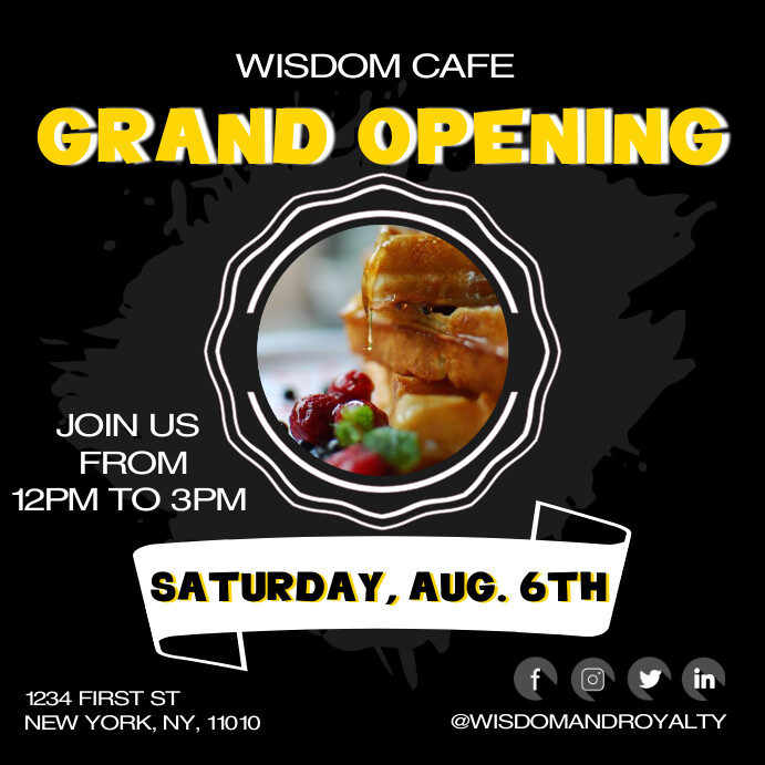 CAFE GRAND OPENING TEMPLATE | PosterMyWall