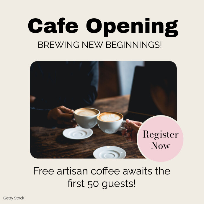 Cafe Grand Opening Template Instagram Post | PosterMyWall
