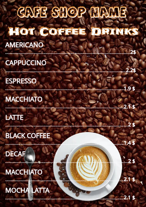 Copy of cafe menu 1 | PosterMyWall
