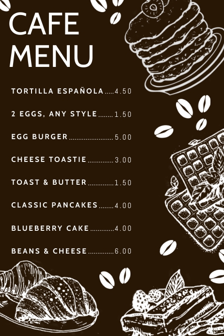 Cafe Menu Design Template | PosterMyWall