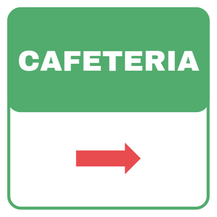 Cafeteria Direction Sign Template Editable Printable School Office Food ...