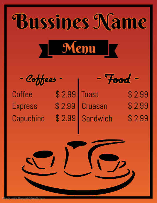 Copy of Cafeteria menu | PosterMyWall