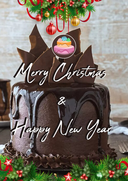 Copy of CAKE BAKERS MERRY CHRISTMAS & HAPPY NEW YEAR | PosterMyWall