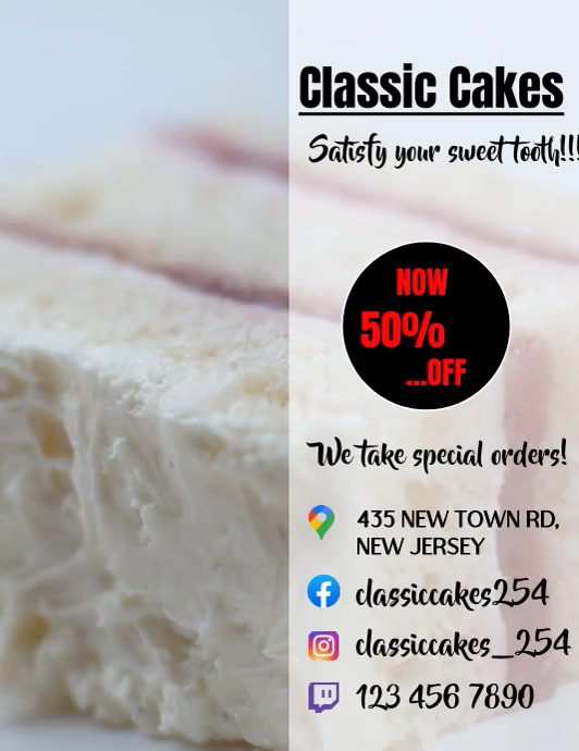 Cake/bakery Promotion Flyer (us Letter) Template | PosterMyWall