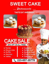 Cake baker service flyer design template | PosterMyWall