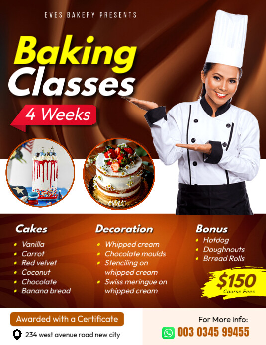 Copy of Cake baking decorating pastry classes lessons online bakery training courses school ...