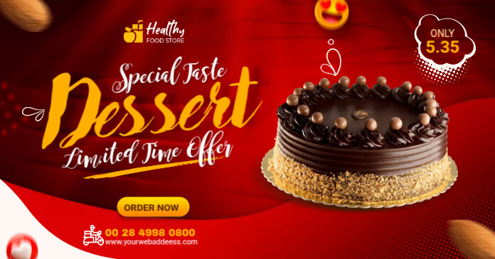 Cake Food Menu Ads Template | PosterMyWall