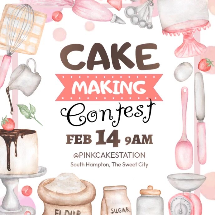 Copy of Cake Making Contest Valentines | PosterMyWall