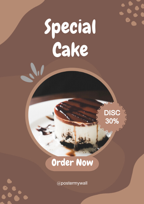 Cake Promo Poster Brown Sweet Template | PosterMyWall