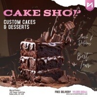 Cake Shop Sweet Bakery Flyer Ad Social Media Template | PosterMyWall