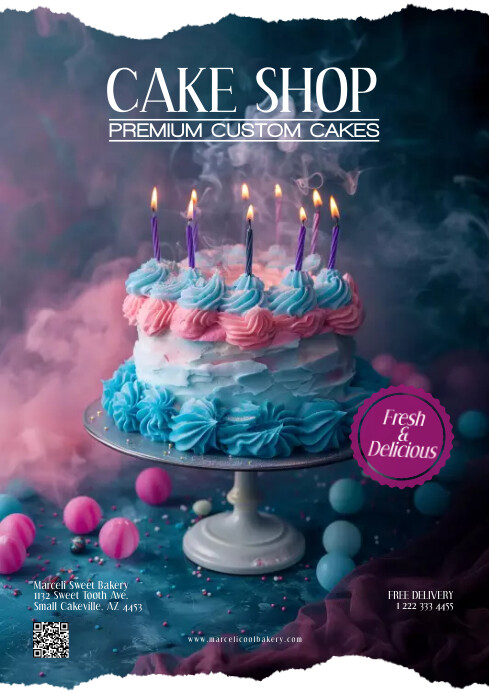 Cake Shop Sweet Bakery Flyer Ad Template | PosterMyWall