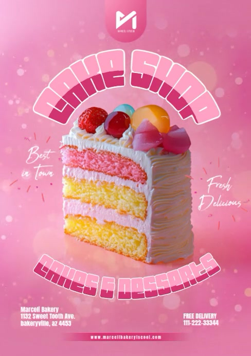 Plantilla de Cake Shop Sweet Bakery Flyer Template | PosterMyWall