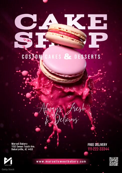 Cake Shop Sweet Bakery Flyer Video Ad | PosterMyWall