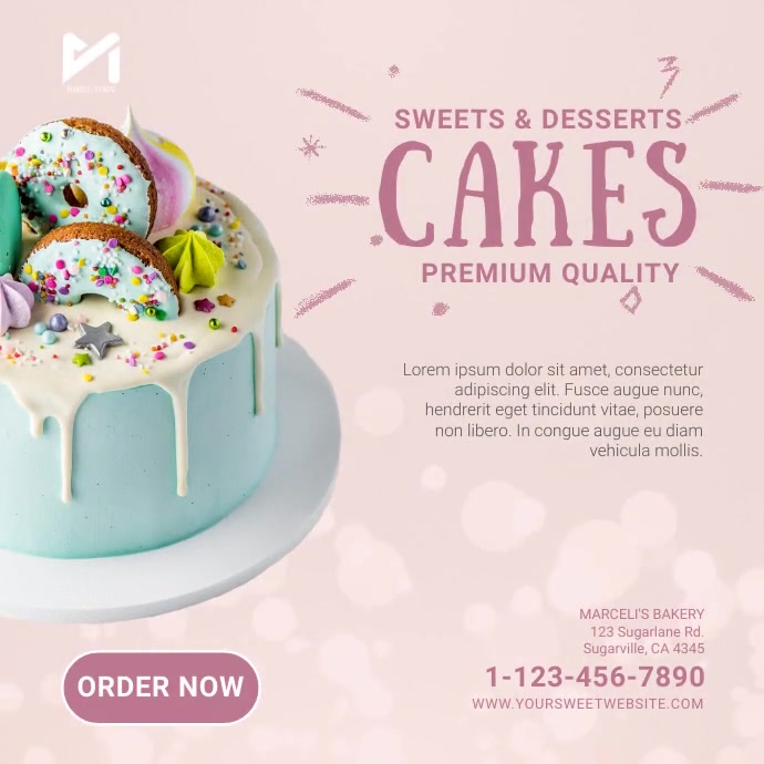 Cakes & Desserts Video Ad Template | PosterMyWall