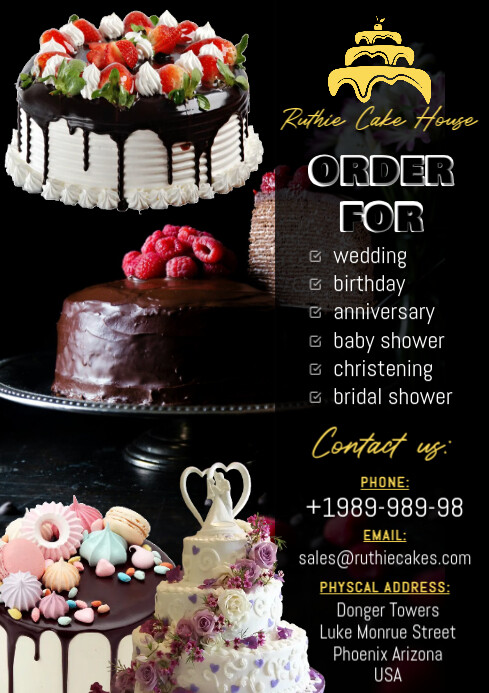 Cakes and Pastries Bakers business flyer Template | PosterMyWall