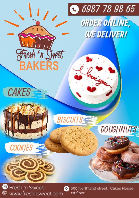 CAKES BAKER SUPPLIER POSTER Template | PosterMyWall
