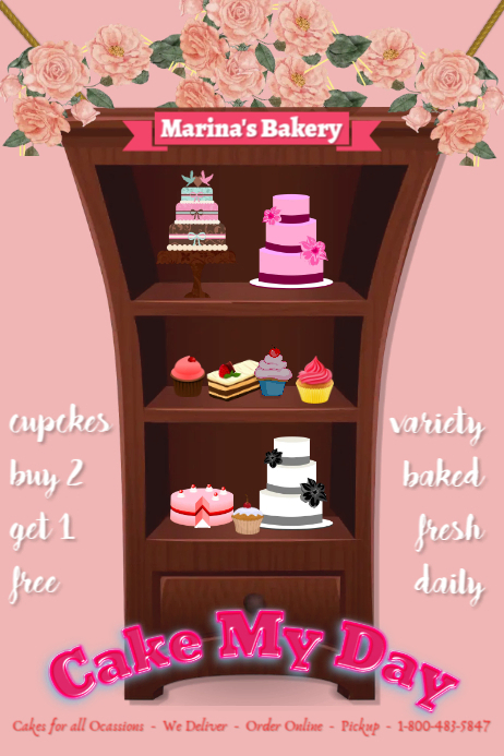 cakes/bakery/panaderia/deli/bread/cupcakes Template | PosterMyWall