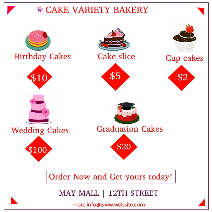cakes Template | PosterMyWall