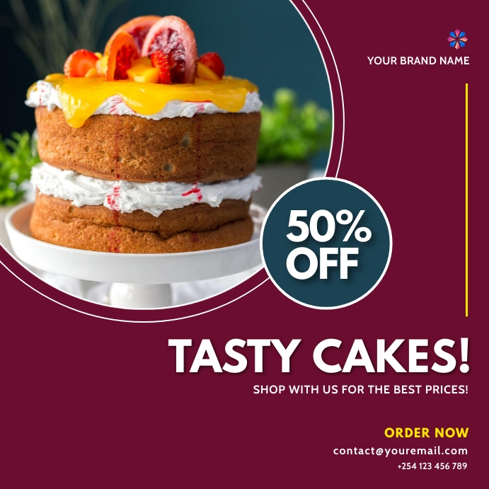 cakes food menu restaurant sale flyer Template | PosterMyWall