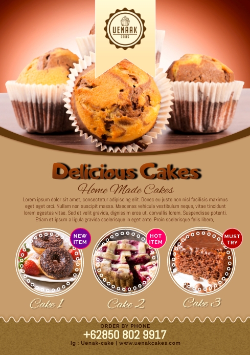 Copy of Cakes Menu Flyer / Poster Template | PosterMyWall
