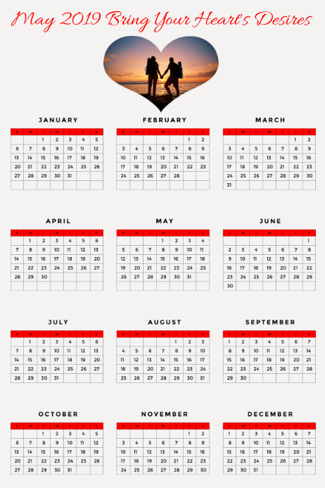 Calendar 2019 Poster Template | PosterMyWall