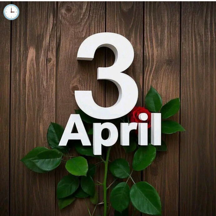 Calendar 3th April. Template | PosterMyWall