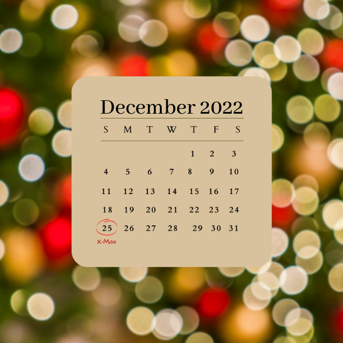 Calendar December 2022 Template | PosterMyWall