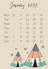 Calendar Boho Template | PosterMyWall