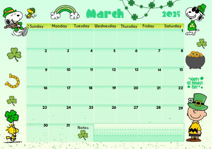 Kopya ng Calendar March 2025 Snoopy | PosterMyWall
