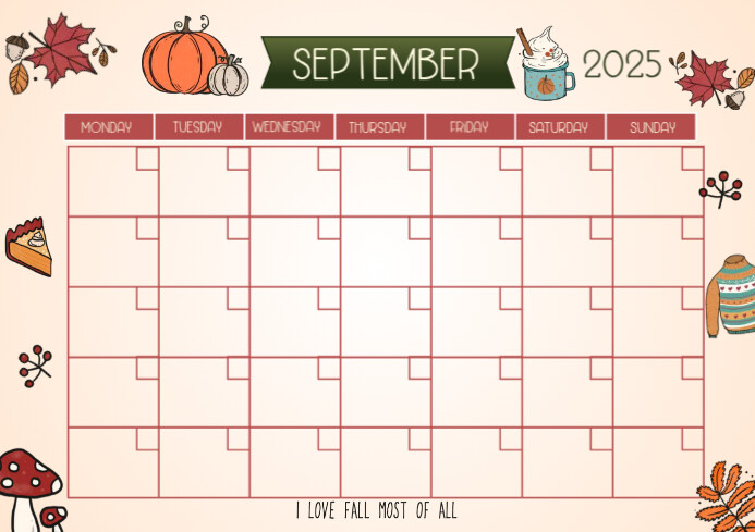 Calendar September all years Template | PosterMyWall